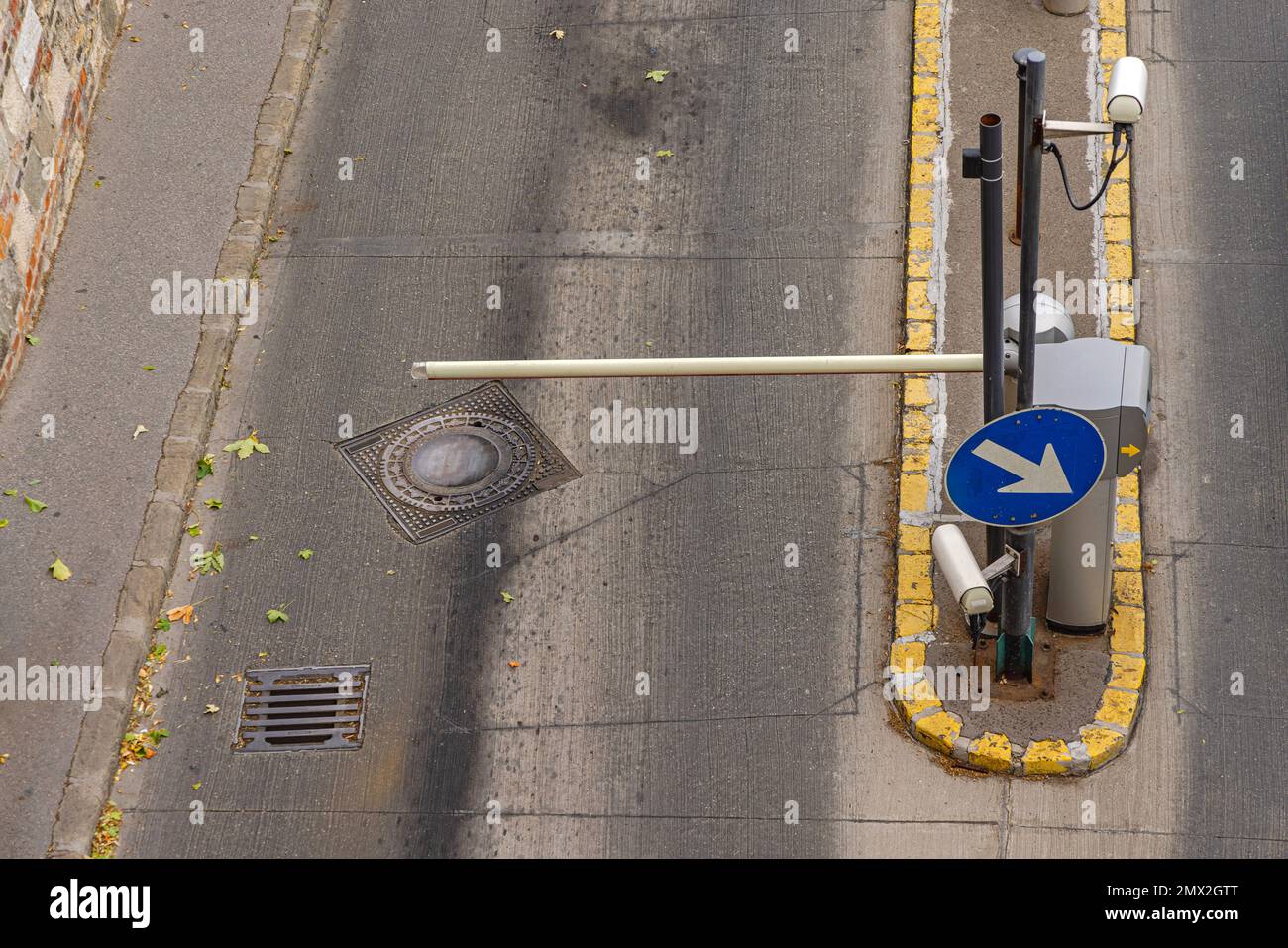Entrance to Parking With Barrier Ramp Aerial View Stock Photo - Alamy
