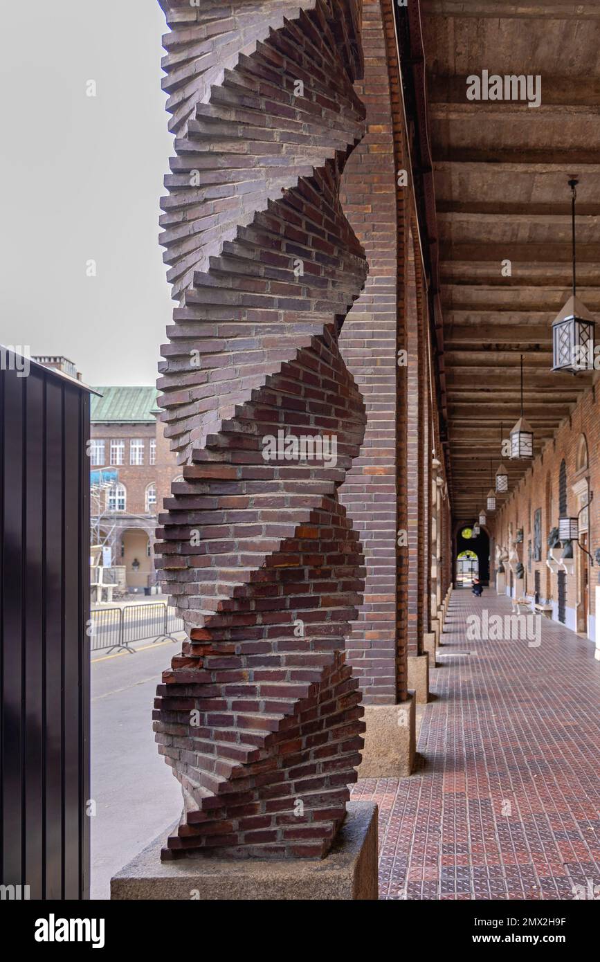 Spiral Bricks Column Pillar Structural Support Architecture Detail ...