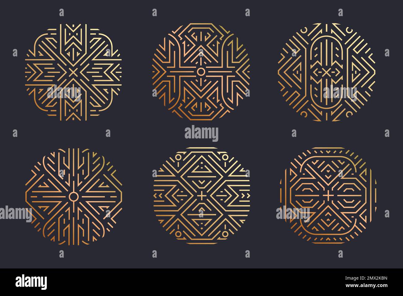 Vector set of art deco logos badges, adges, abstract geometric design ...