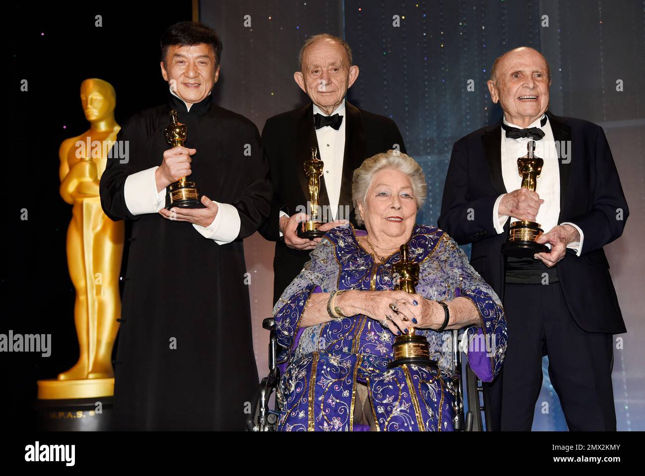 Honorees Jackie Chan, from left, Frederick Wiseman, Anne V. Coates and ...