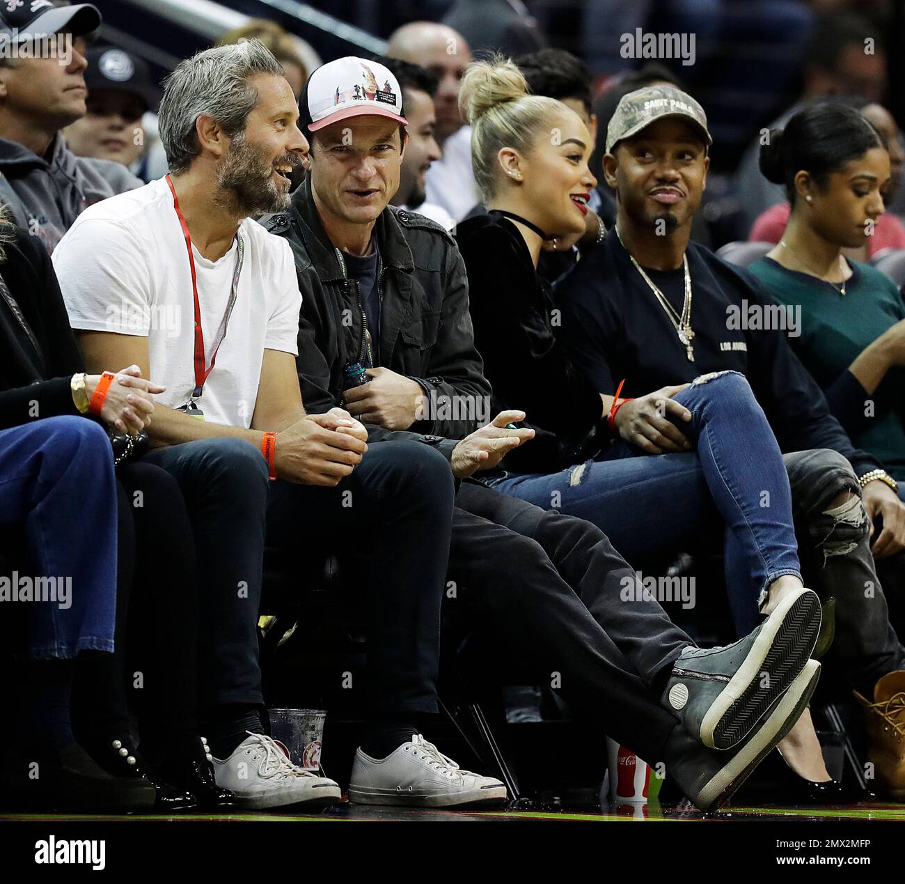 Actor Jason Bateman, center left, and model Jasmine Sanders, center ...