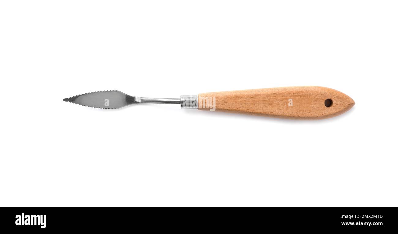 Skiving knife for leather working isolated on white, top view Stock ...