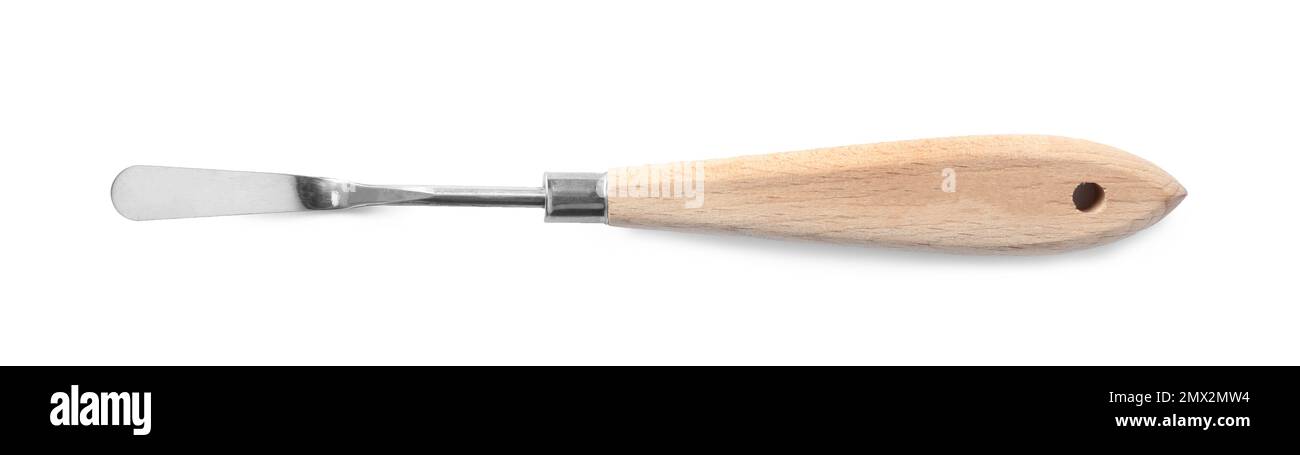 Skiving knife for leather working isolated on white, top view Stock ...