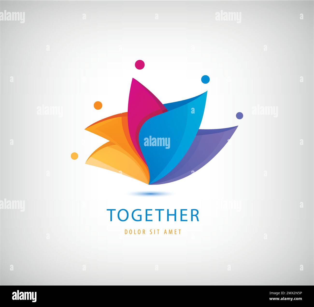 Vector 5 person logo, teamwork. Love, support, people together icon ...