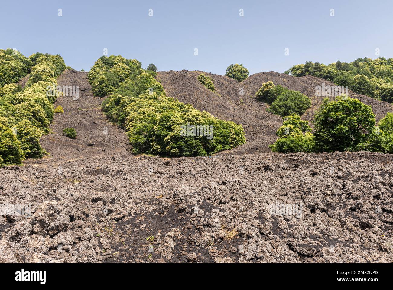 Mount Etna, Sicily - the remains of the lava flow from the eruption of ...