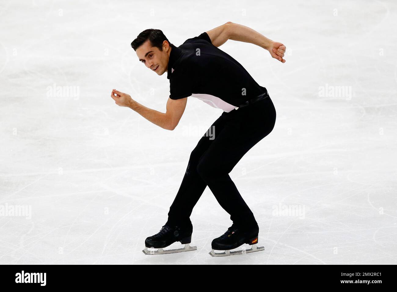 Javier Fernandez of Spain competes in the Men Free Skating Program ...