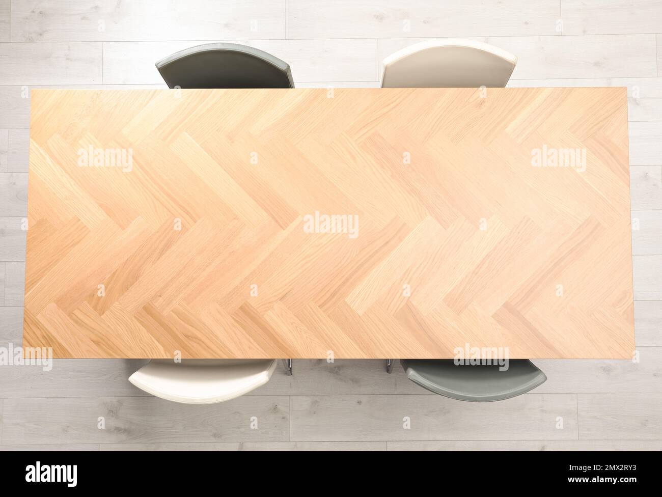 Modern office table with chairs, top view Stock Photo - Alamy