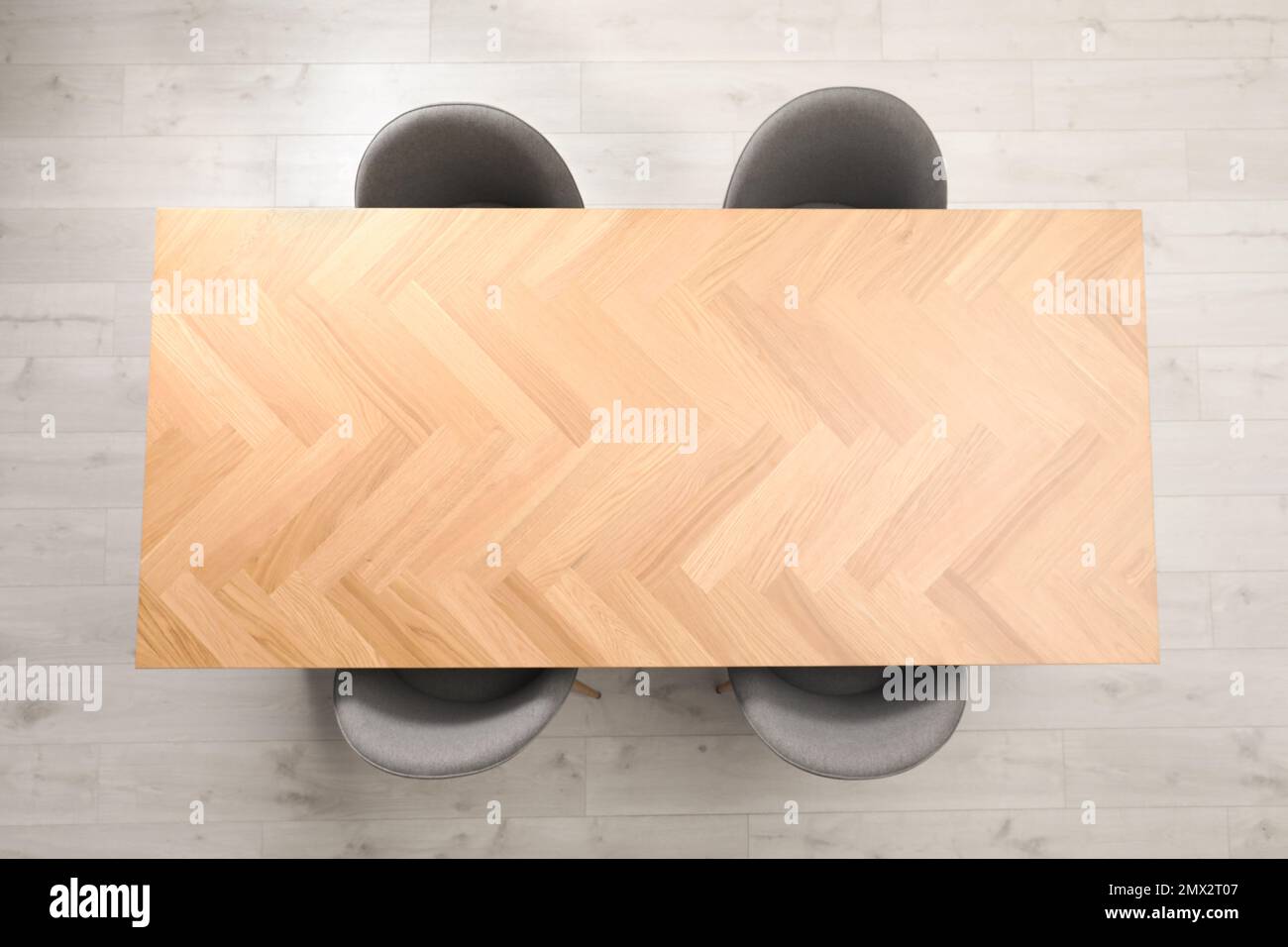 Modern office table with chairs, top view Stock Photo - Alamy