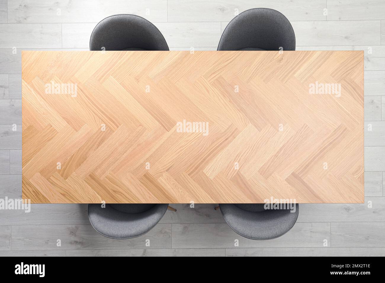 Modern office table with chairs, top view Stock Photo - Alamy