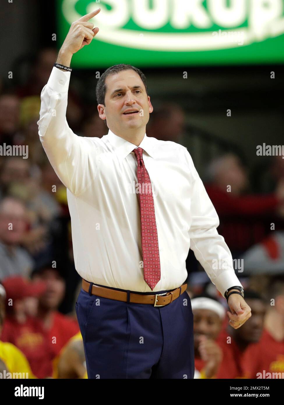 Iowa State head coach Steve Prohm directs his team from the sidelines ...