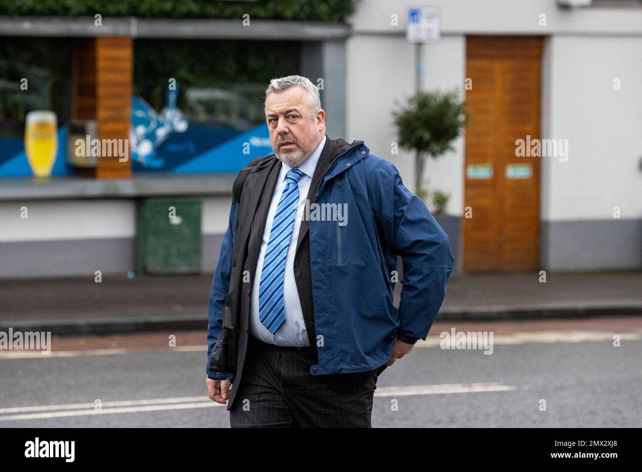 Detective Chief Inspector Neil McGuinness from the PSNI arrives at ...
