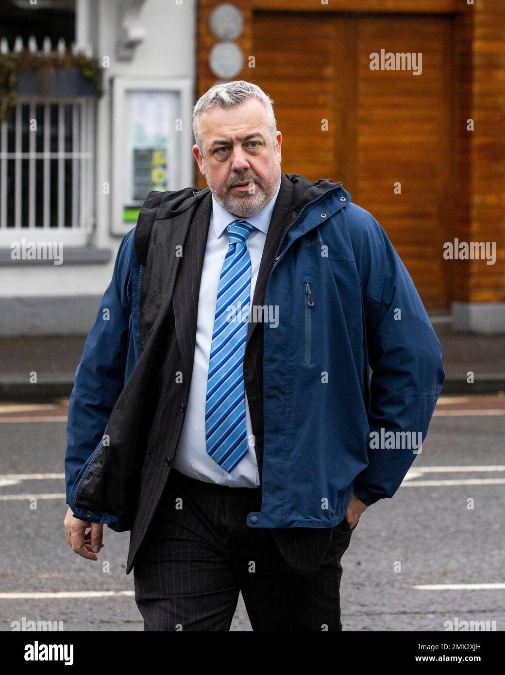 Detective Chief Inspector Neil McGuinness from the PSNI arrives at ...