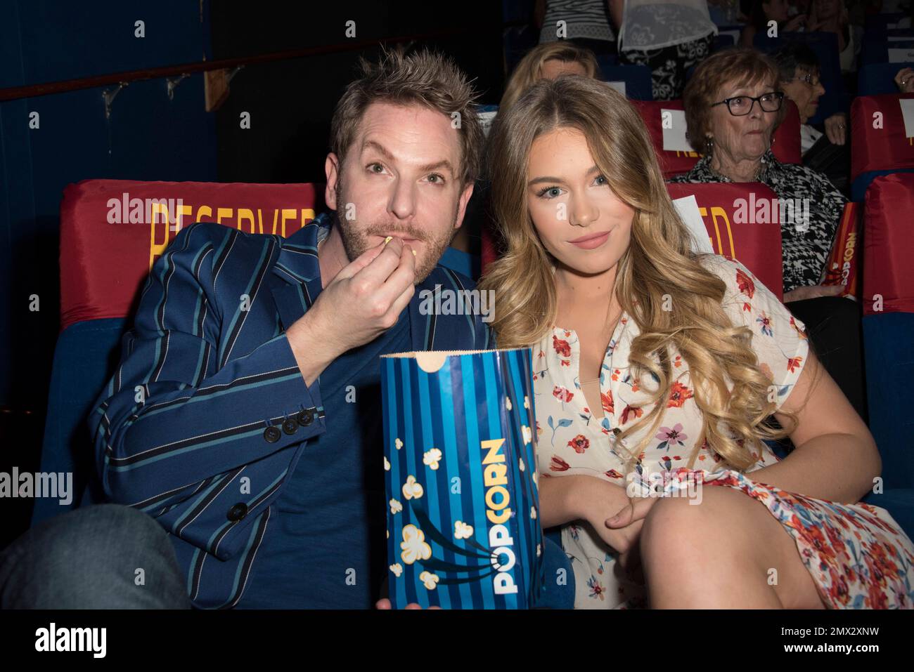 Jamison Stern, left, and Bianca Matthews attend the screening of ...