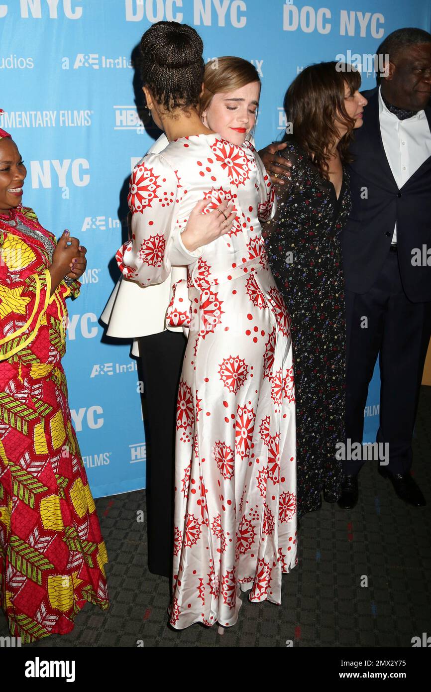 Emma Watson, right, and Thandie Newton attend the world premiere of ...