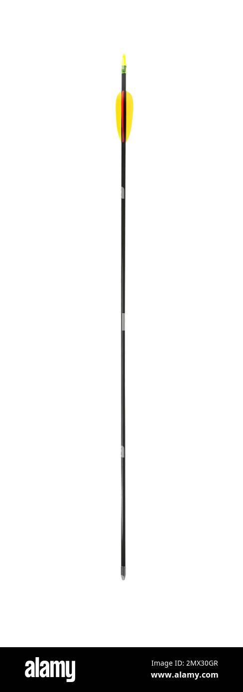Plastic black arrow isolated on white. Professional archery equipment ...