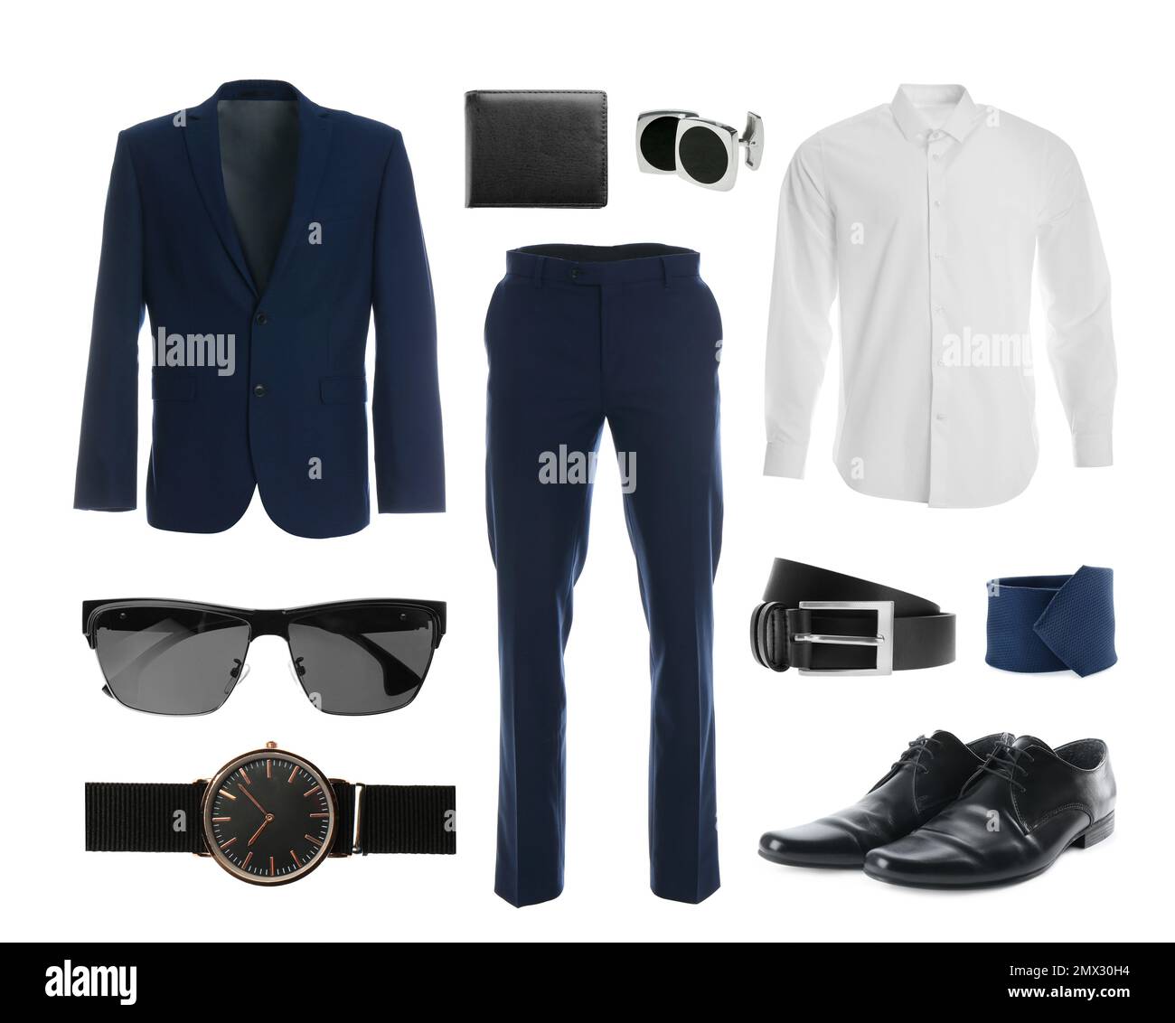 Collection of stylish outfit on white background Stock Photo - Alamy