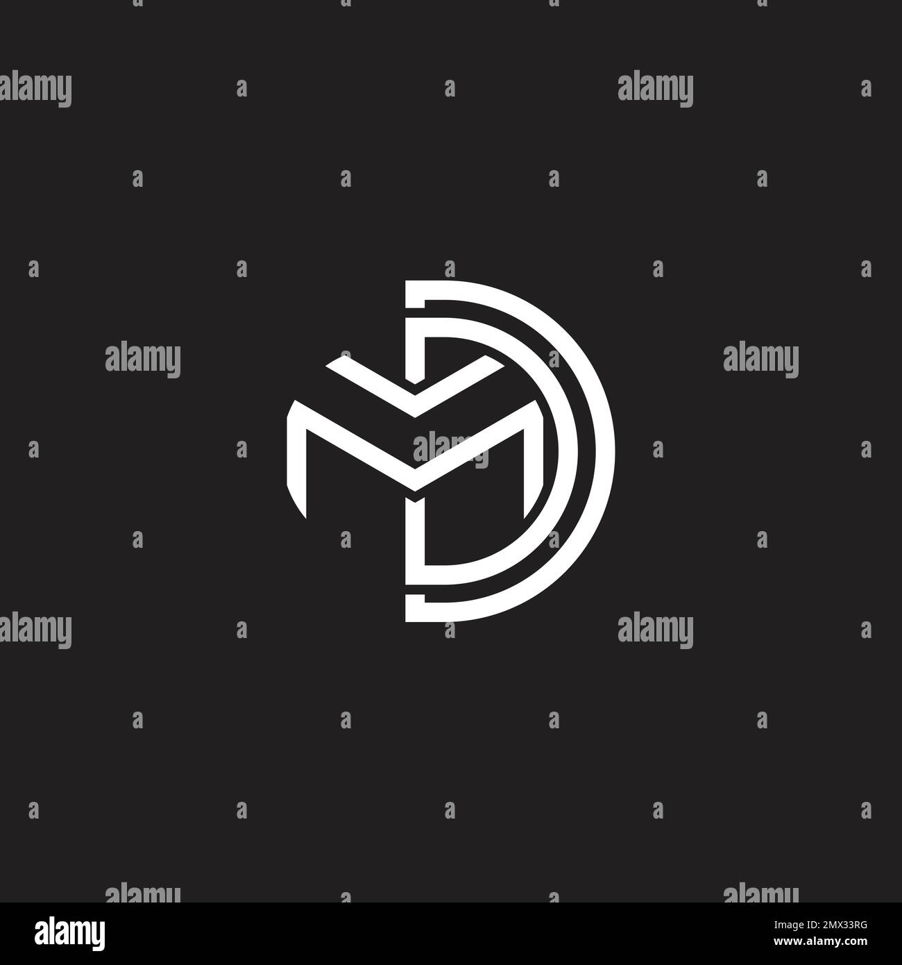 letter md stripes geometric line logo vector Stock Vector Image & Art ...
