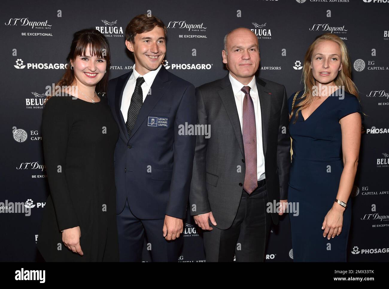 Chess grandmaster Sergey Karjakin wife Galia Kamalova and Andrey ...