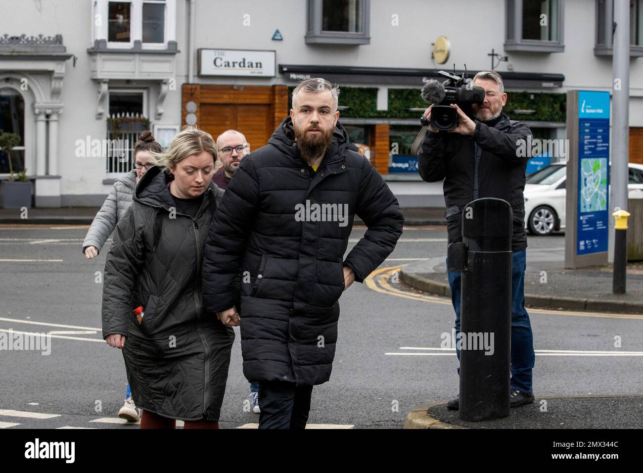Natalie McNally's brothers Niall (right) and Brendan (behind) arrive at ...
