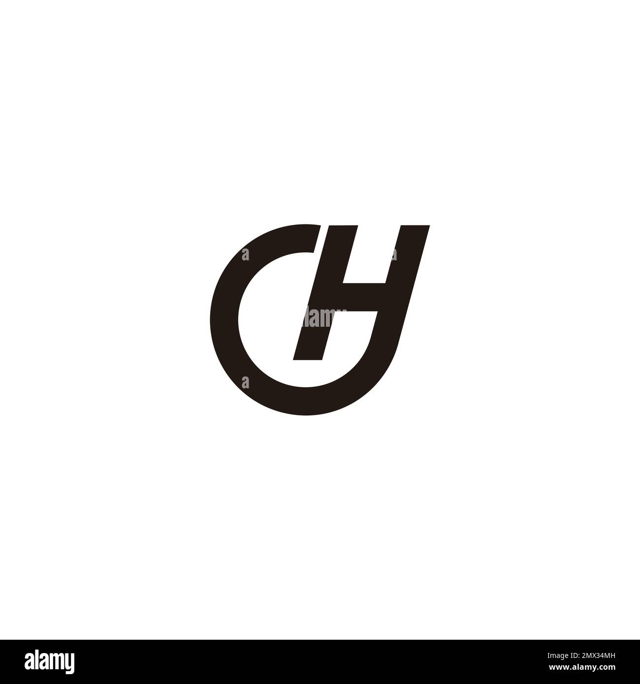 letter ch loop geometric line simple logo vector Stock Vector Image ...