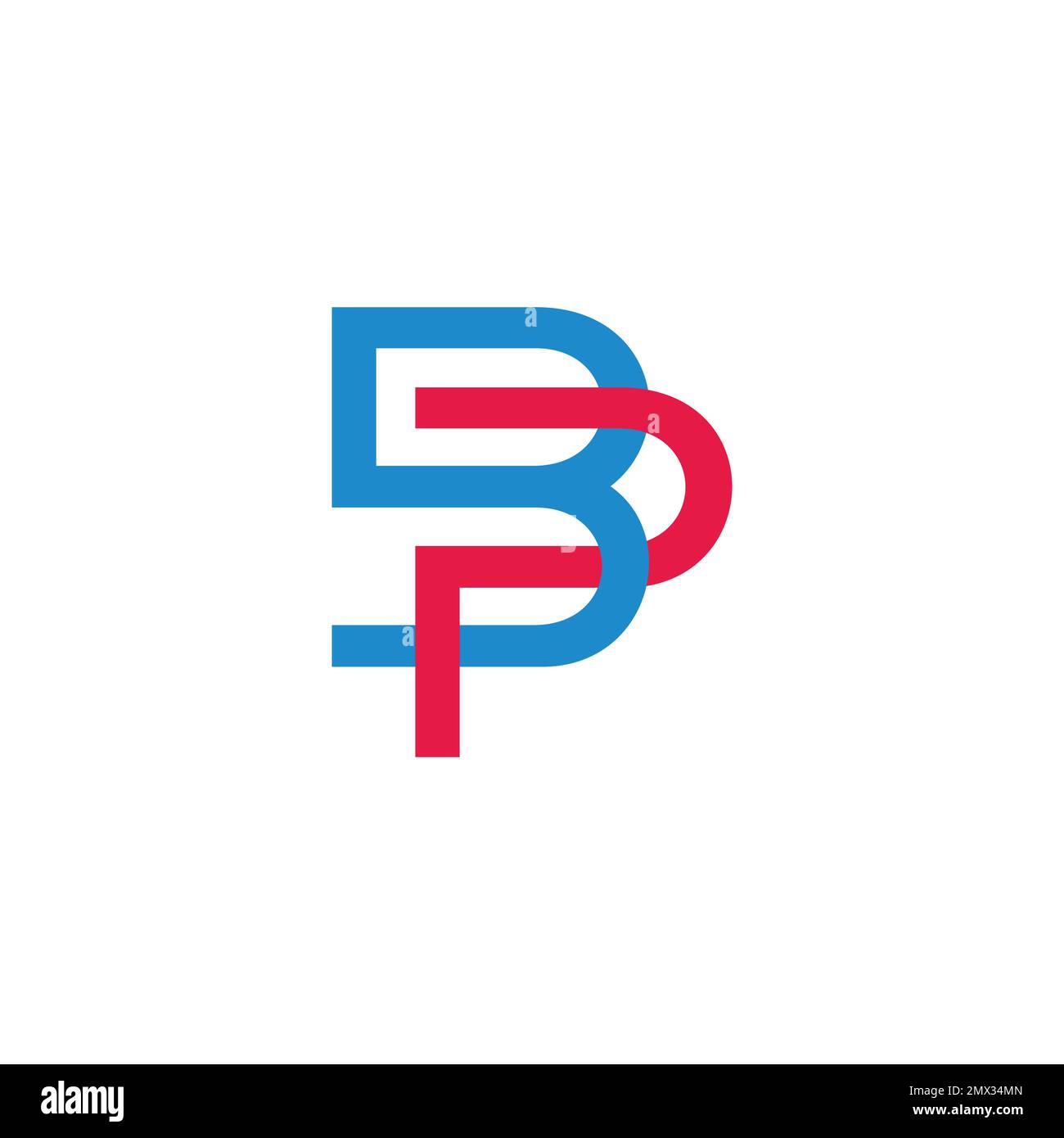 letter pb linked overlapping colorful logo vector Stock Vector Image ...