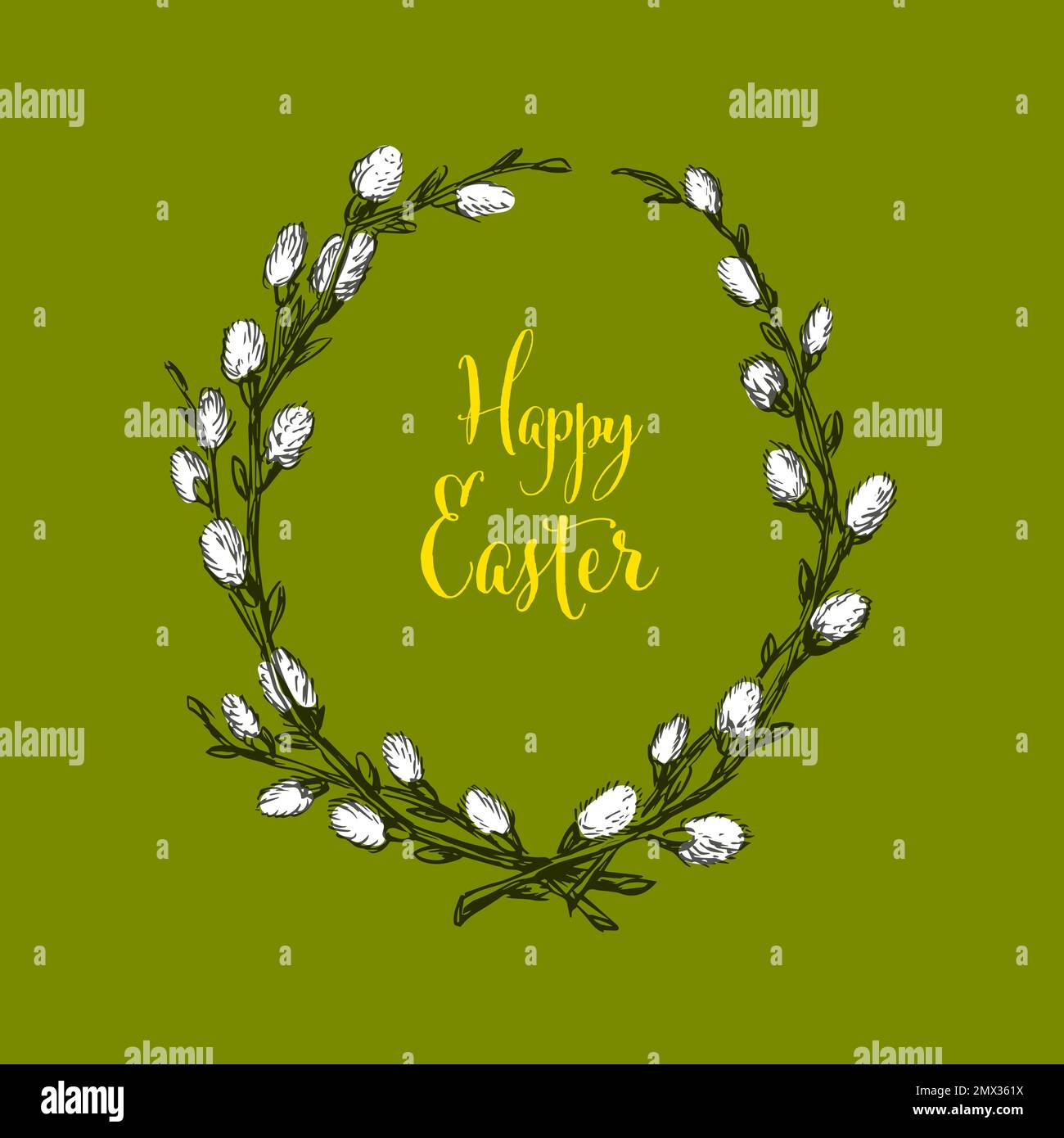 Happy Easter minimalistic card template with oval egg shape oval made ...