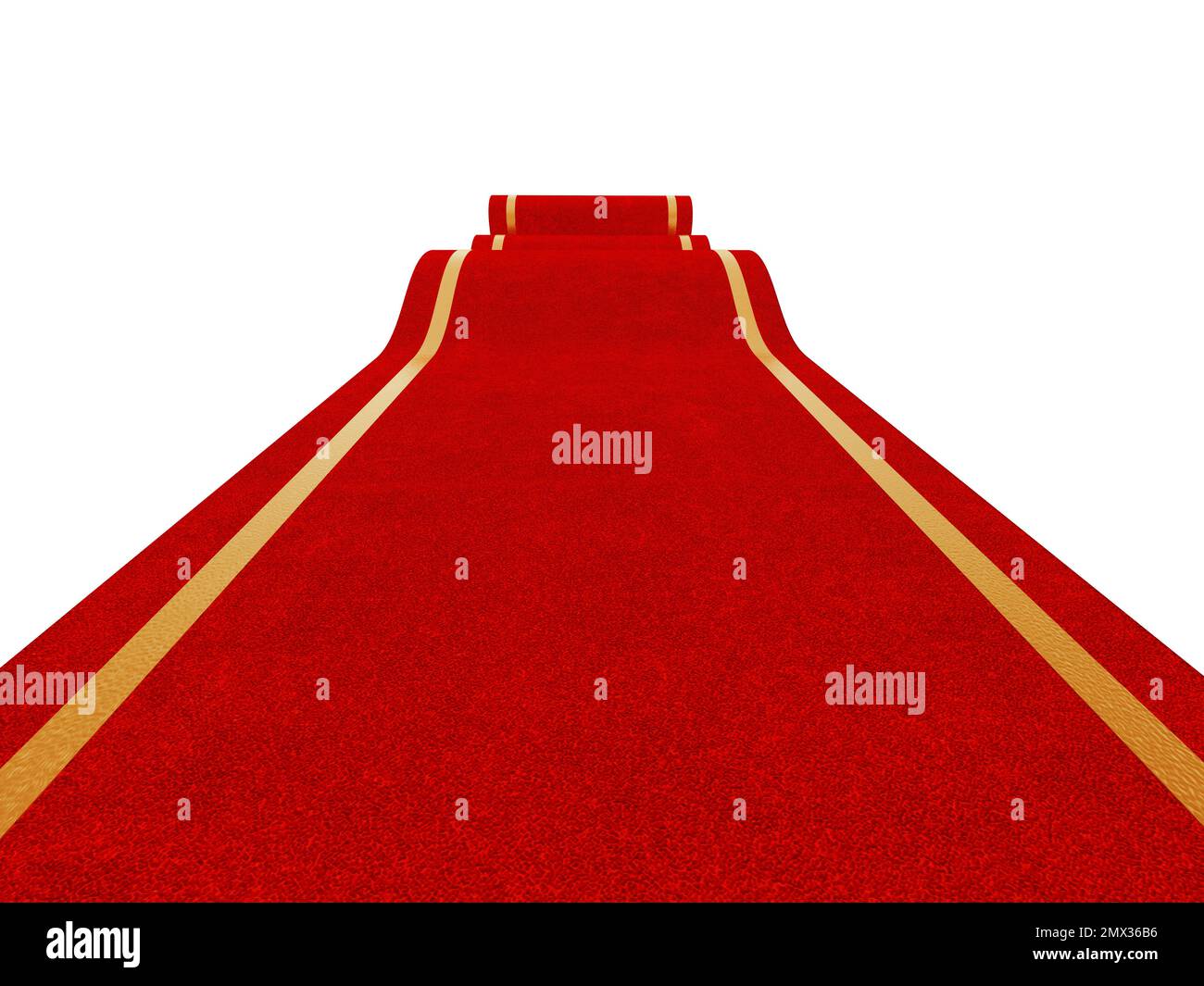 Rolled up red carpet isolated on white background Stock Photo - Alamy