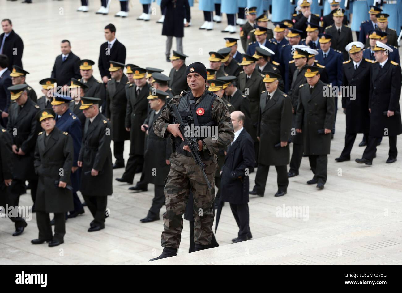 Presidential guard secure the area as Turkey's President Recep Tayyip ...