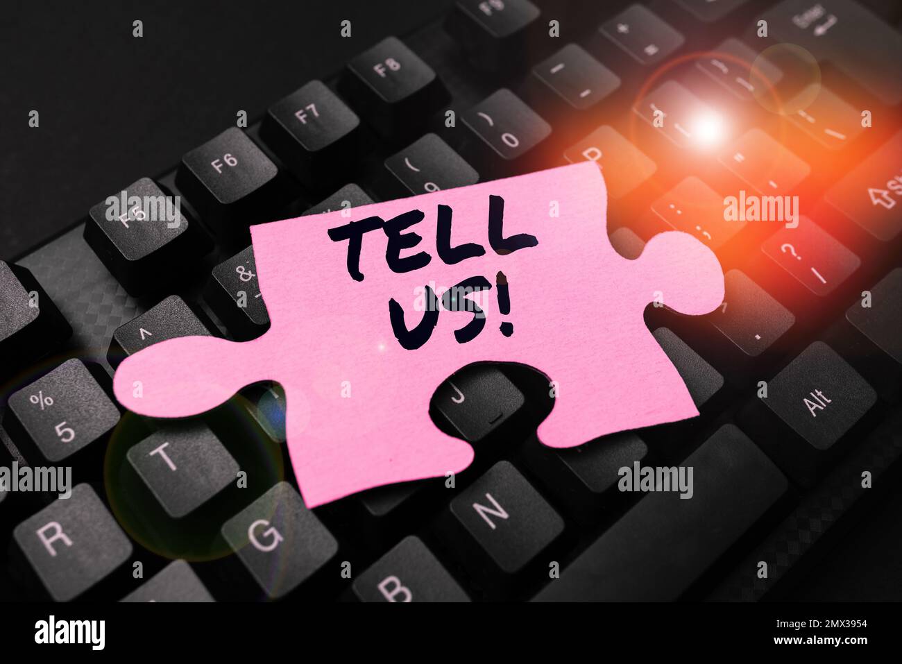 Conceptual caption Tell Us. Business overview communicate information ...
