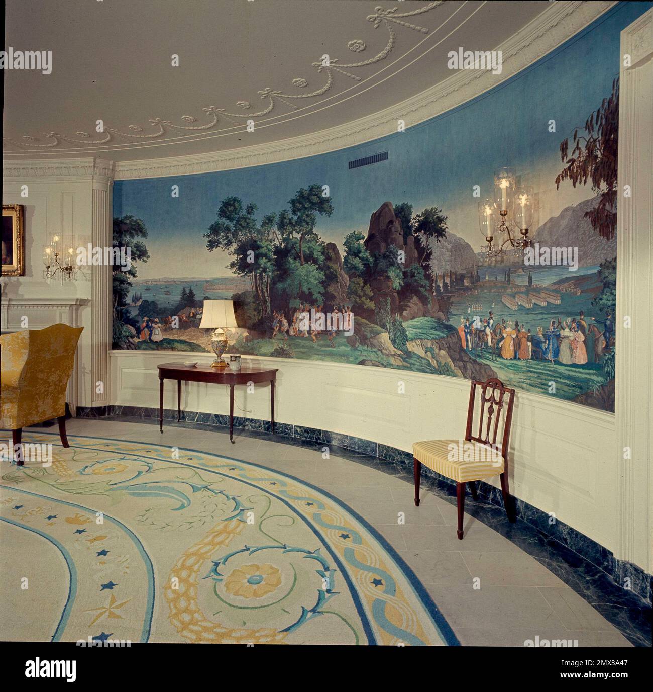 The Diplomatic Reception Room, recently refurbished with its "Scenic ...