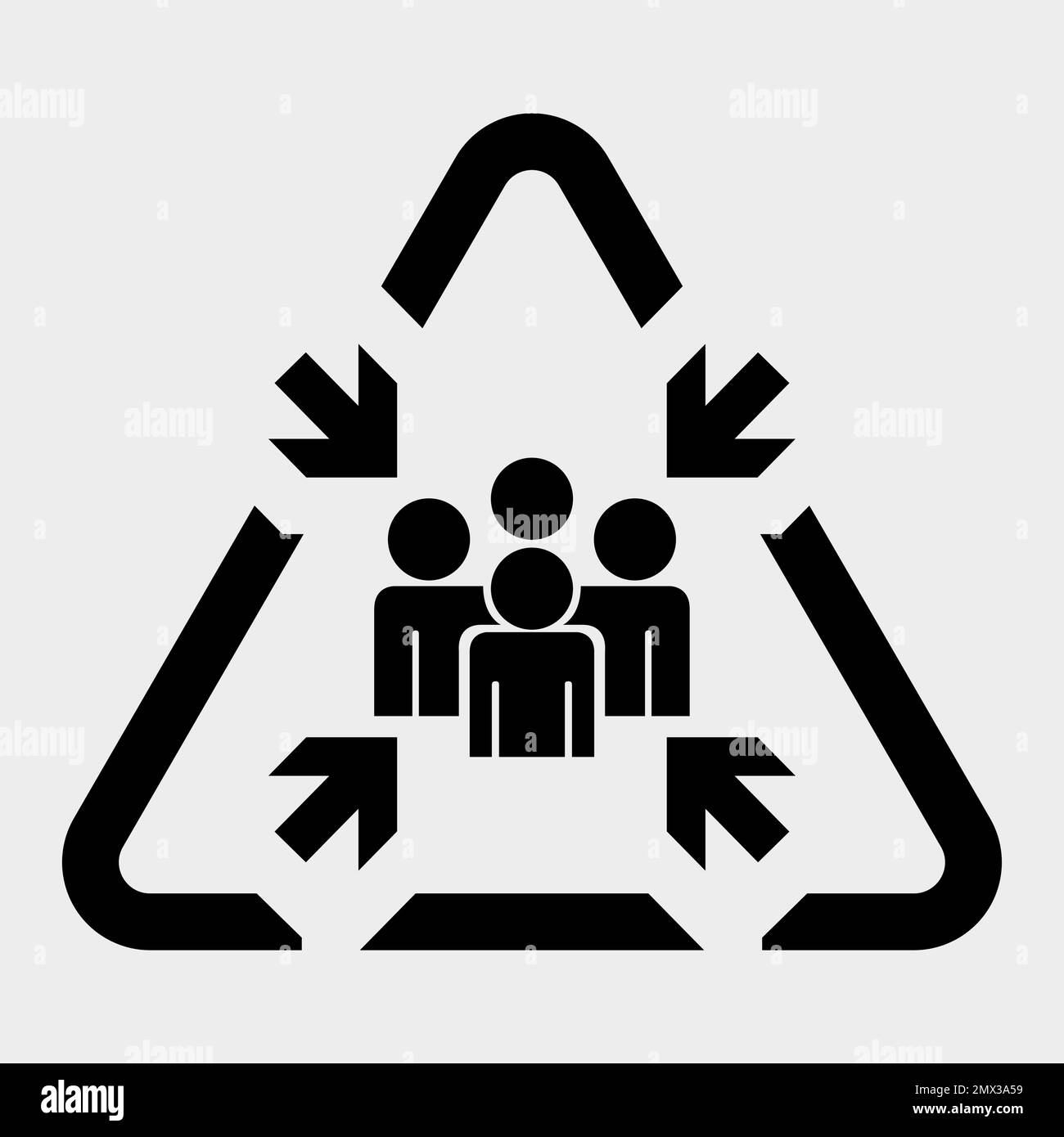 Safety assembly point sign Black and White Stock Photos & Images - Alamy
