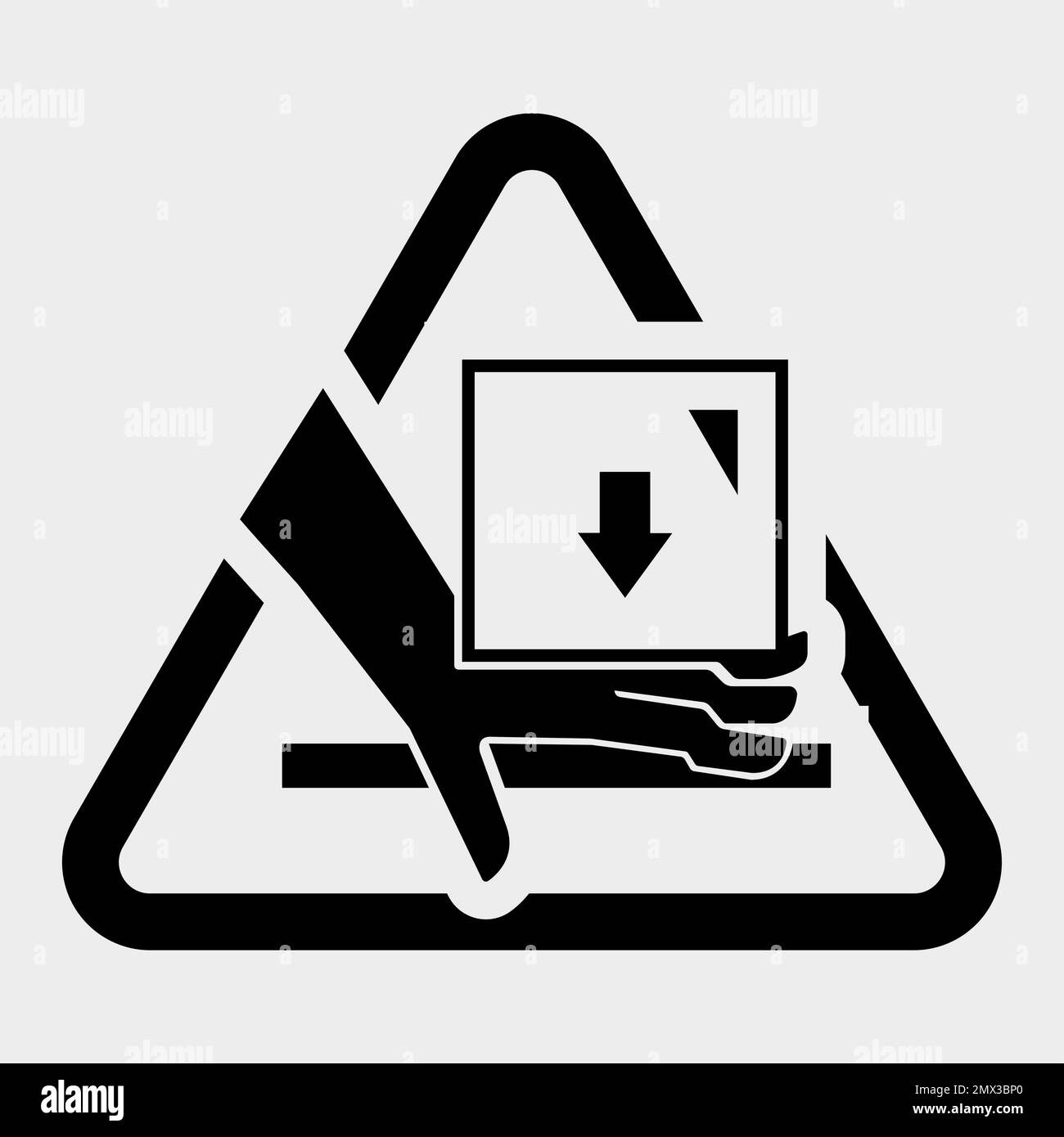 Hand Crush Force From Above Symbol Sign Isolate on White Background ...