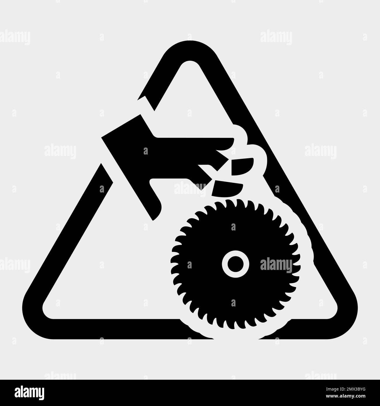 Cutting Of Fingers Or Hand Rotating Blade Symbol Sign Isolate on White ...