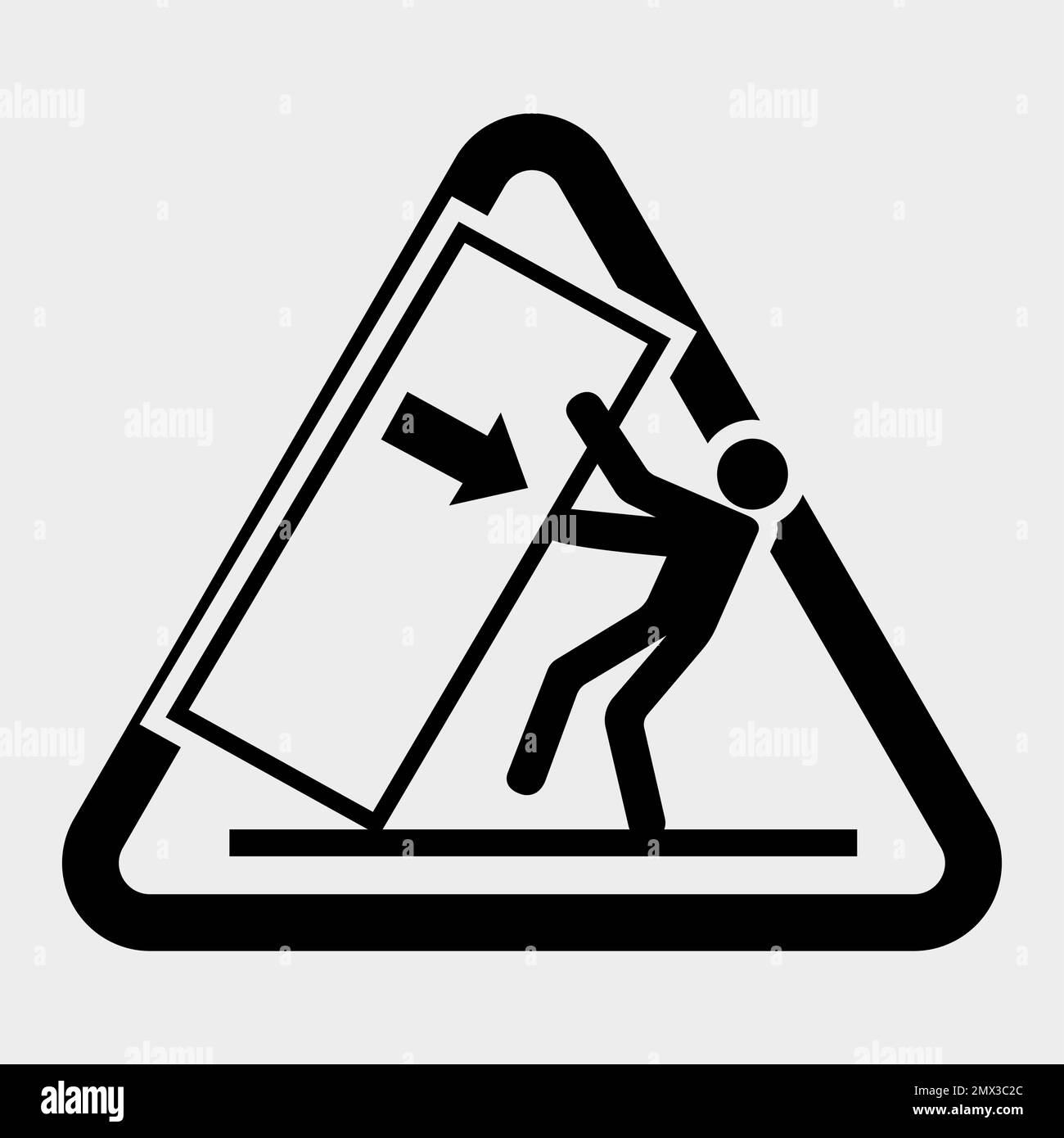Body Crush Tip over Hazard Symbol Sign Isolate on White Background ...