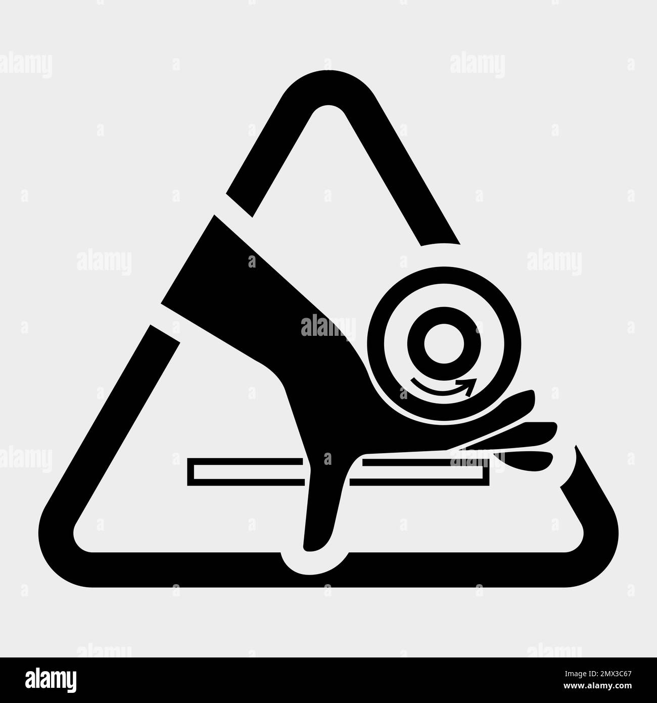 Hand Crush Roller Pinch Point Symbol Sign Isolate on White Background ...
