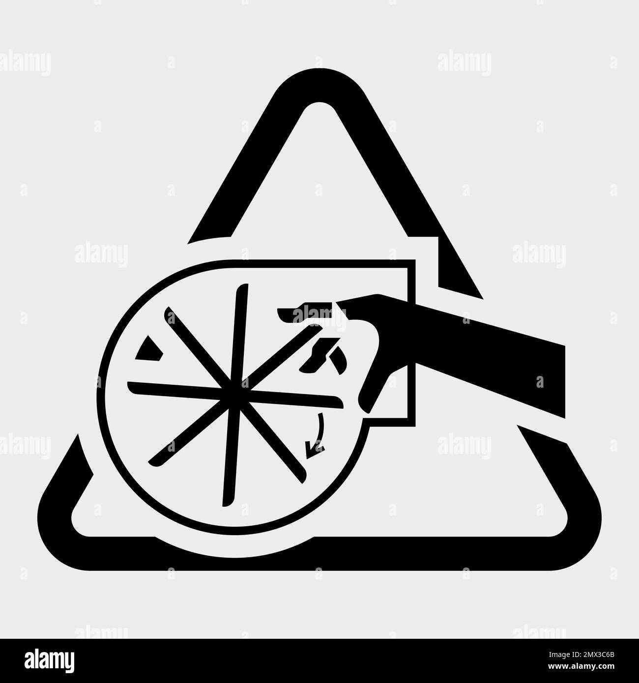 Cutting of Fingers or Hand Rotating Blade Symbol Sign Isolate on White ...