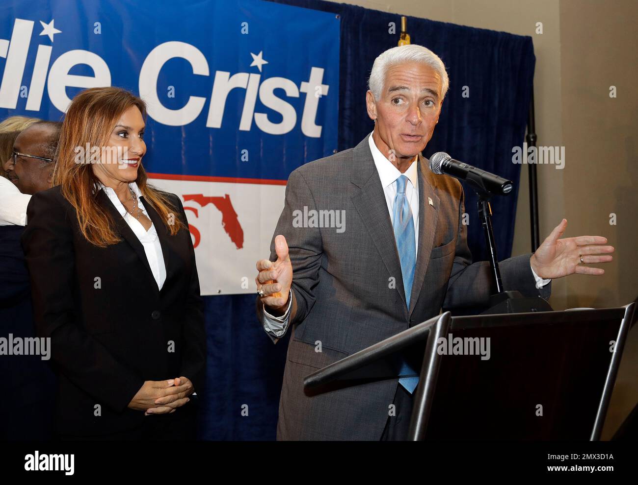 Former Florida Gov. Charlie Crist gestures after being elected to the U ...
