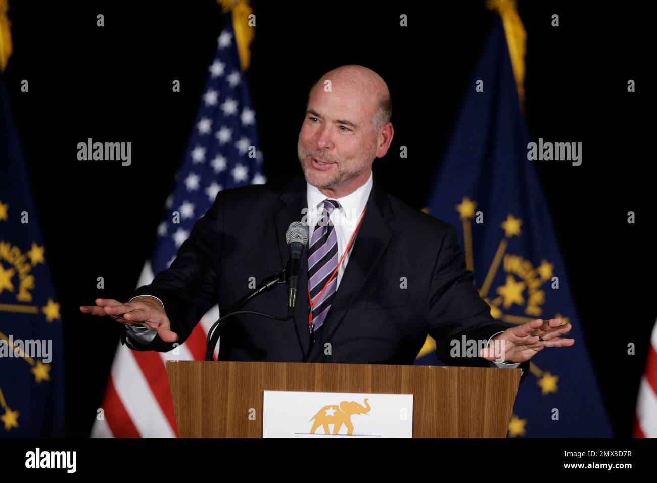Speaker of the Indiana House Brian Bosma , R-Indianapolis, speaks to ...