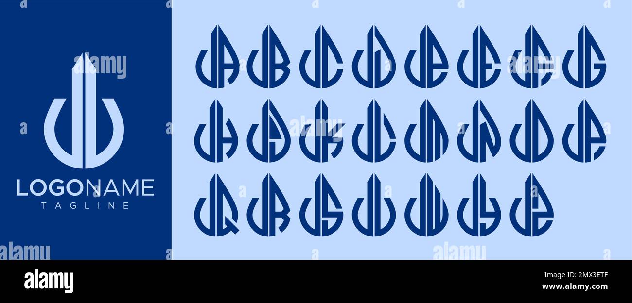Collection of water drop V letter logo design. Droplet V letter logo ...