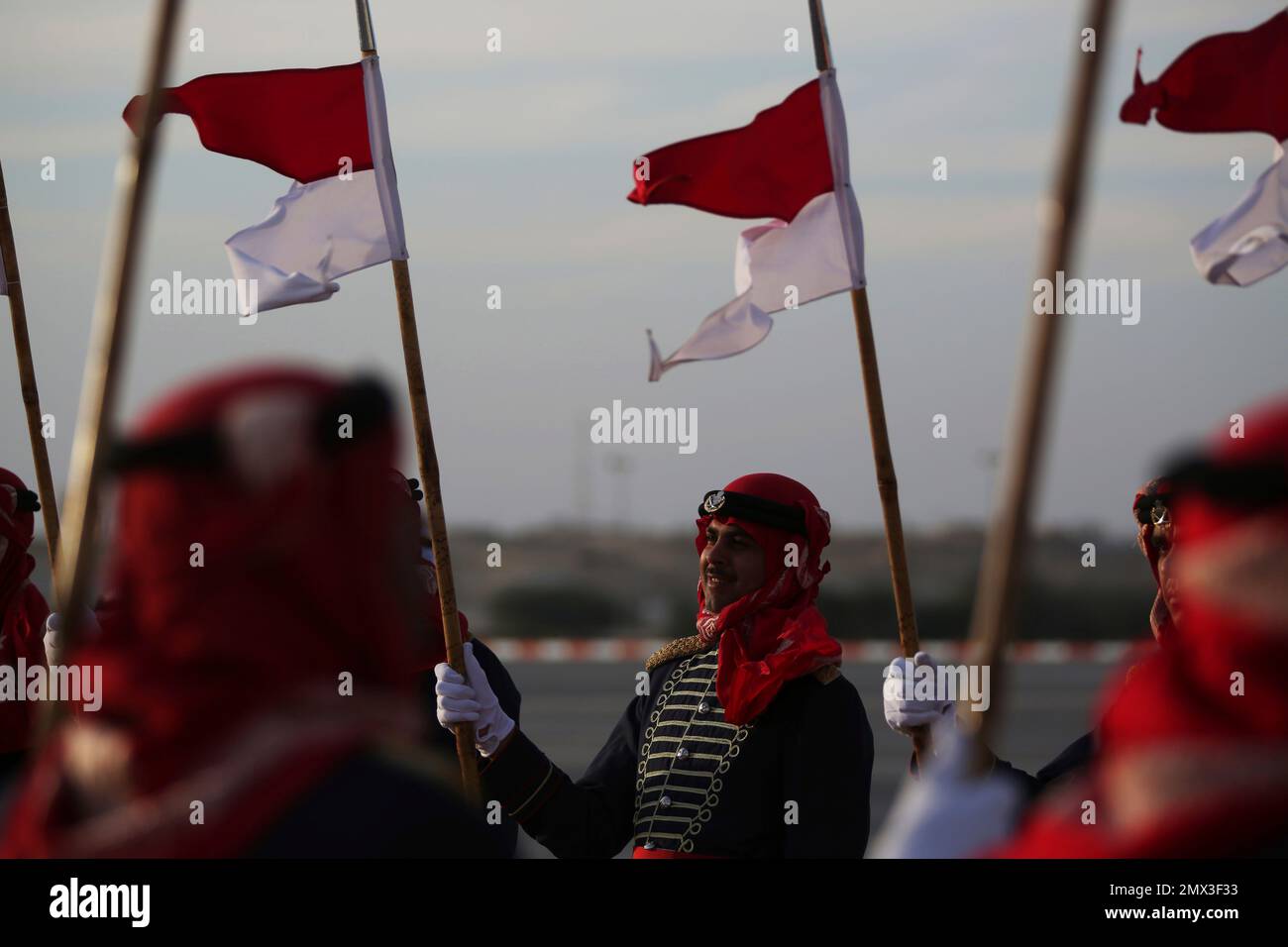 A Bahraini honor guard await the arrival of Britain's Prince Charles ...