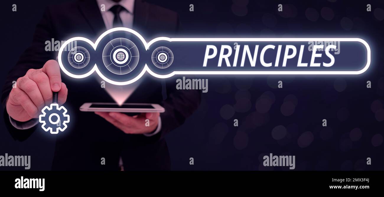Conceptual display Principles. Business idea fundamental truth that ...