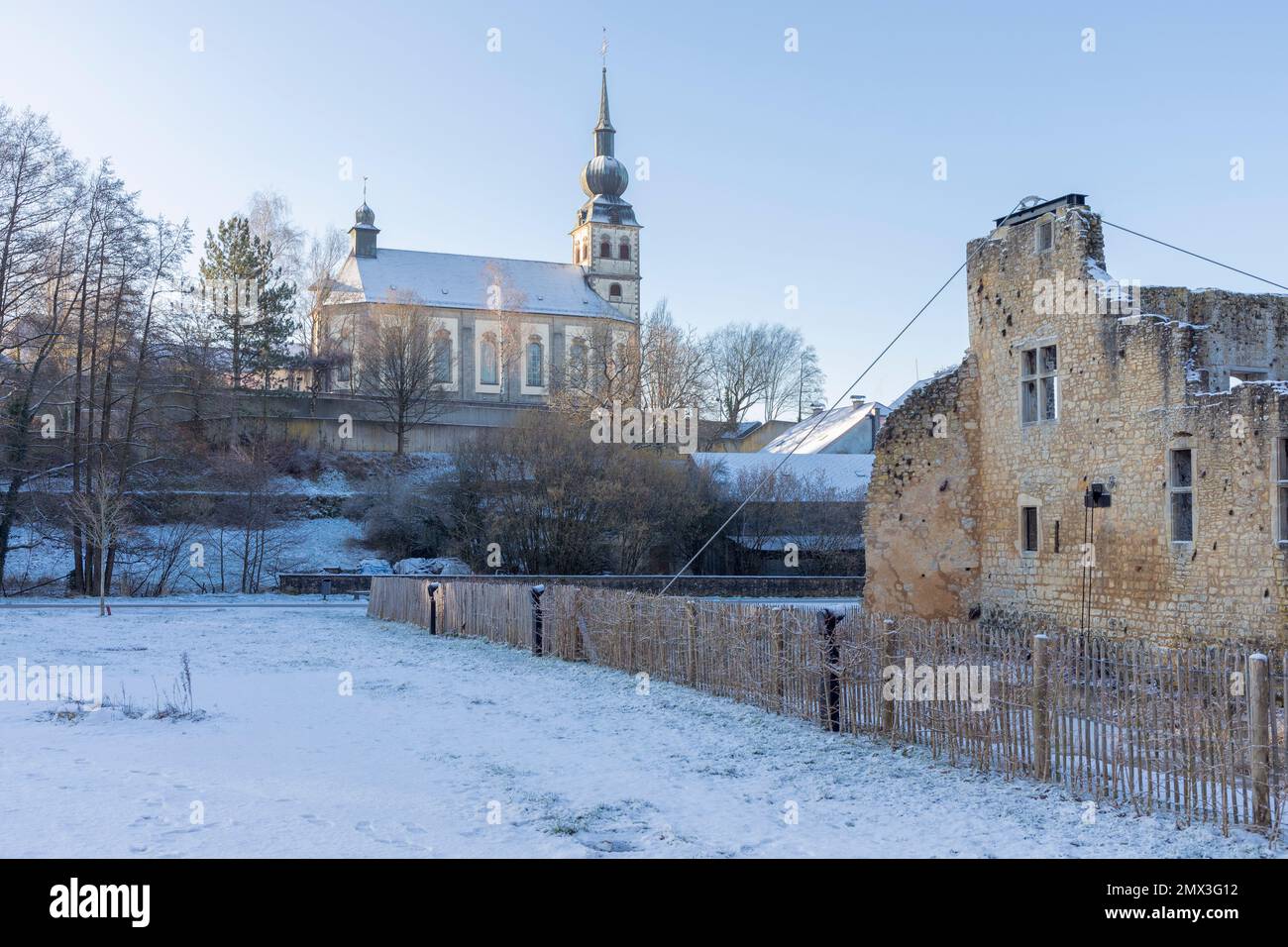 Europe, Luxembourg, Koerich, The Grevenschlass (Koerich Castle) in ...