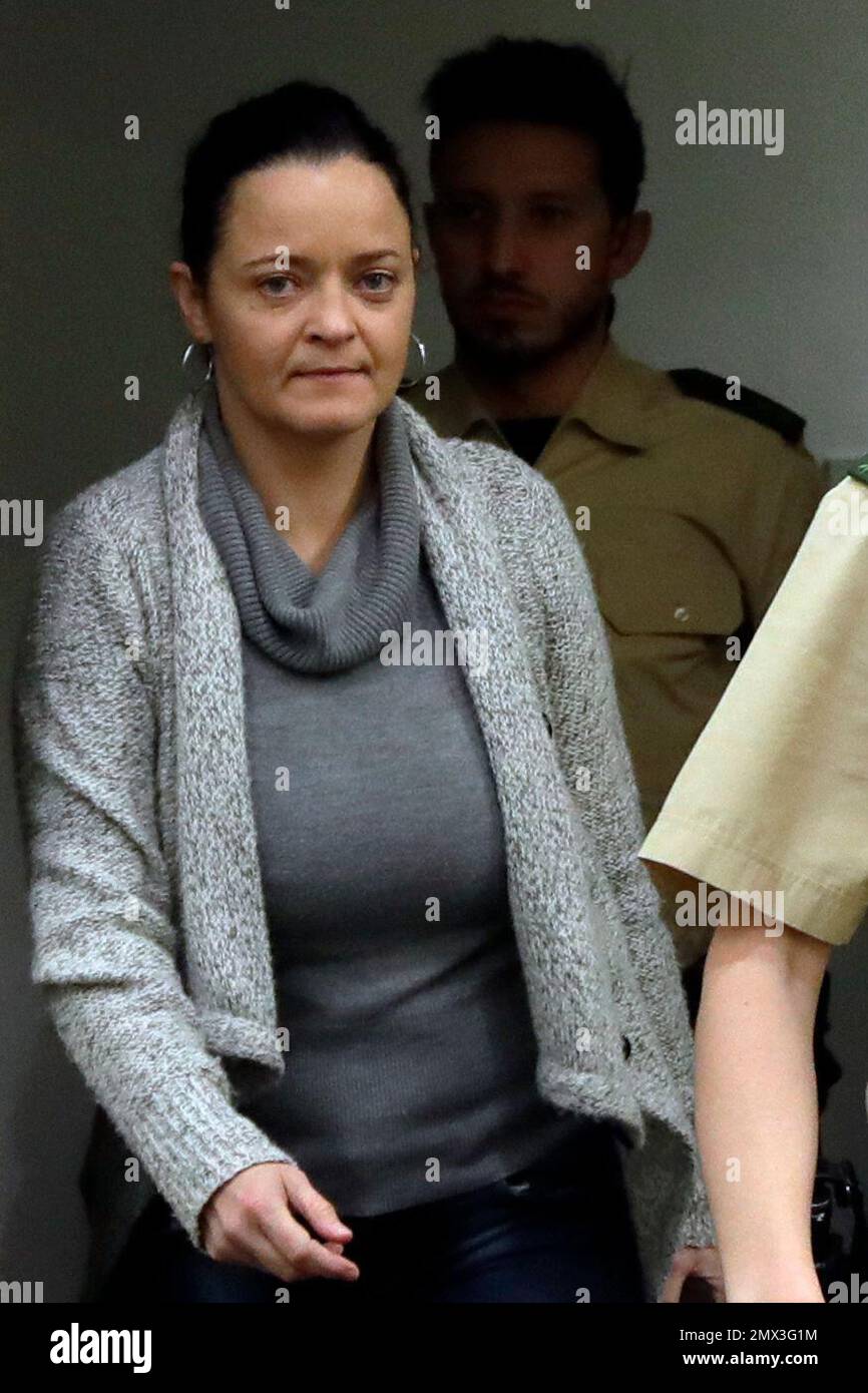Terror suspect Beate Zschaepe arrives in the court room in Munich ...