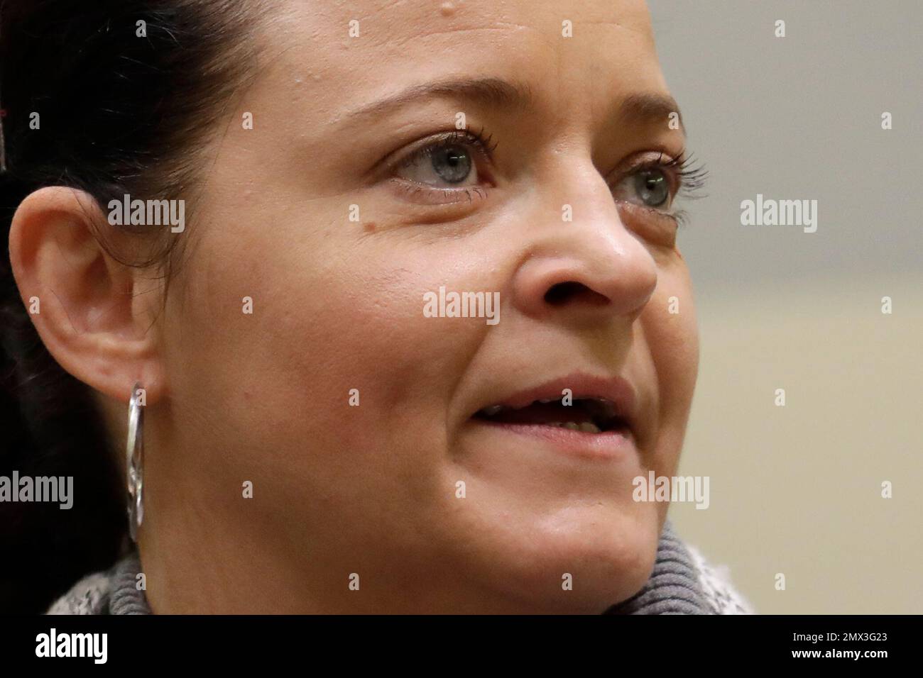 Terror suspect Beate Zschaepe arrives in the court room in Munich ...