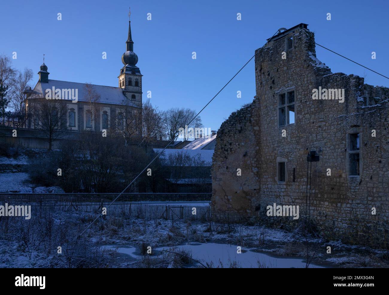 Europe, Luxembourg, Koerich, The Grevenschlass (Koerich Castle) in ...