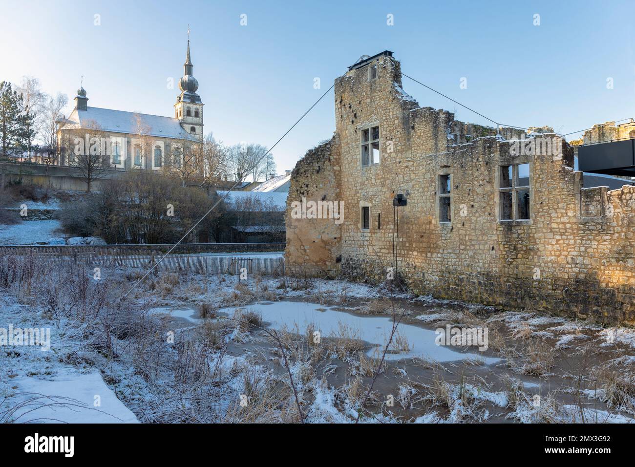 Europe, Luxembourg, Koerich, The Grevenschlass (Koerich Castle) in ...