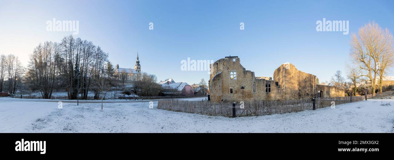 Europe, Luxembourg, Koerich, The Grevenschlass (Koerich Castle) in ...