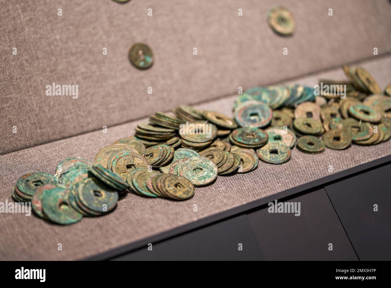 A pile of copper coins used in ancient China Stock Photo - Alamy