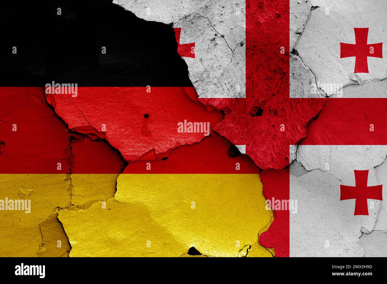 flags of Germany and Georgia painted on cracked wall Stock Photo - Alamy