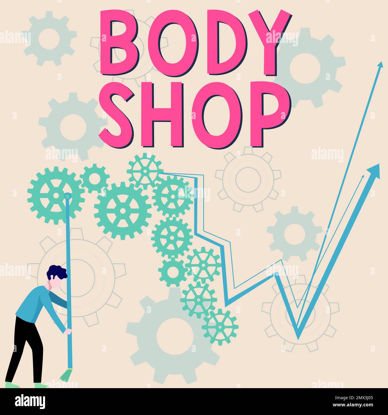 Text caption presenting Body Shop. Word Written on a shop where ...